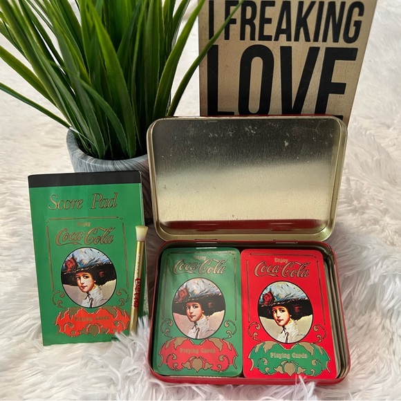 Coca Cola | Games | Vintage Cocacola Tin And Playing Card Set | Poshmark